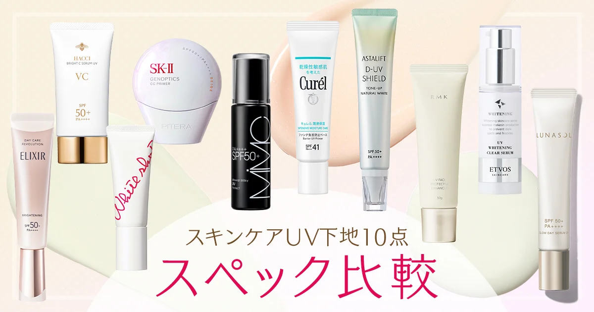 【スキンケアUV下地10点 スペック比較】2025年春新作のテクスチャーや仕上がりをチェック！ - ビューティトピックス | SPUR